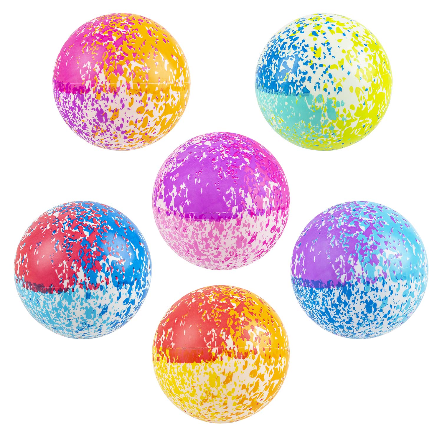 Splatter Vinyl Balls - 6 Inch - 10 Count: Rebecca's Toys & Prizes