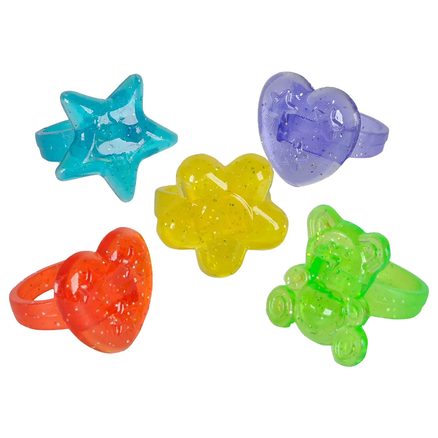 Shape Glitter Rings - 144 Count: Rebecca's Toys & Prizes