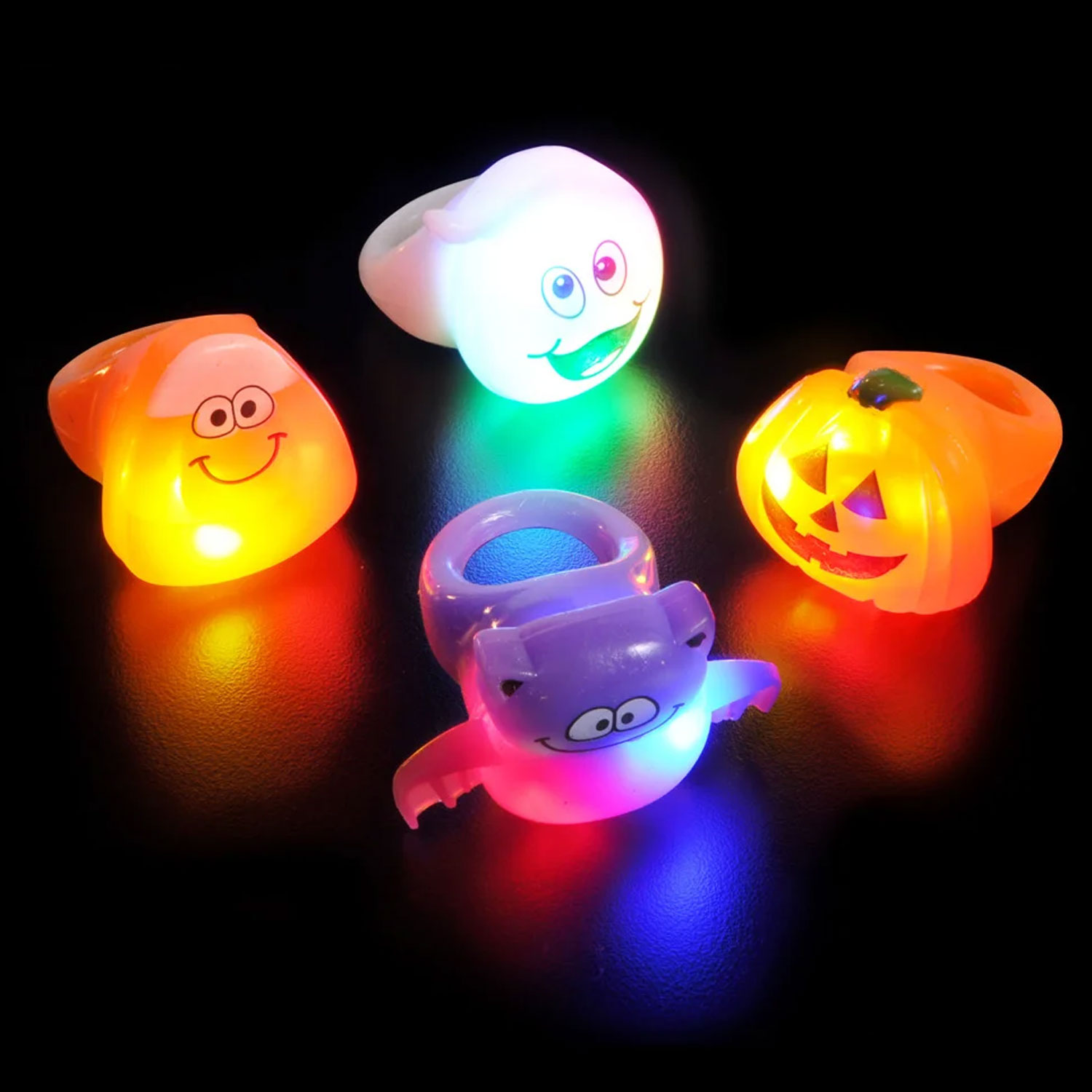Soft Flashing Halloween Rings - 24 Count: Rebecca's Toys & Prizes