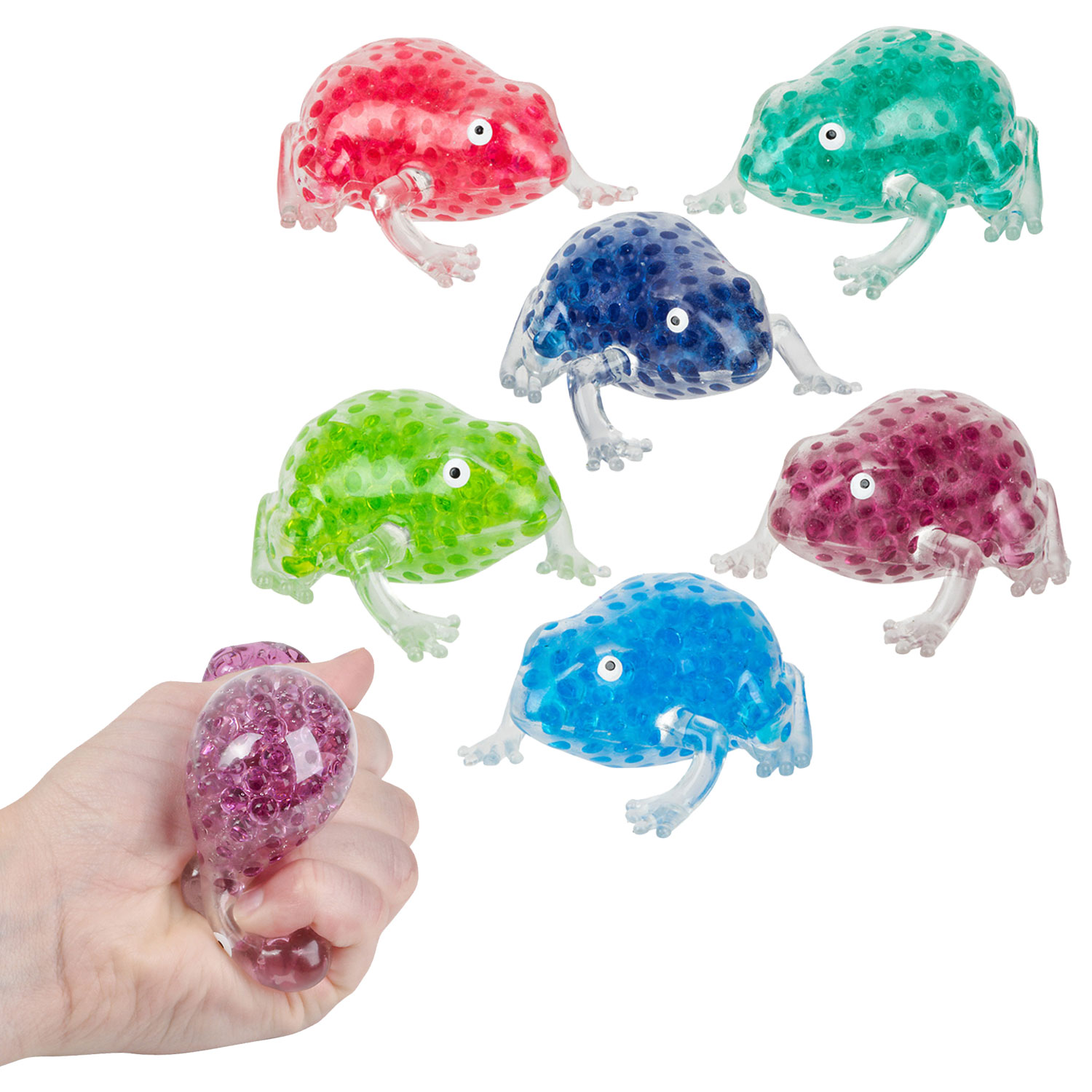 Squeezy Bead Frogs - 3 1/2 Inch - 12 Count: Rebecca's Toys & Prizes