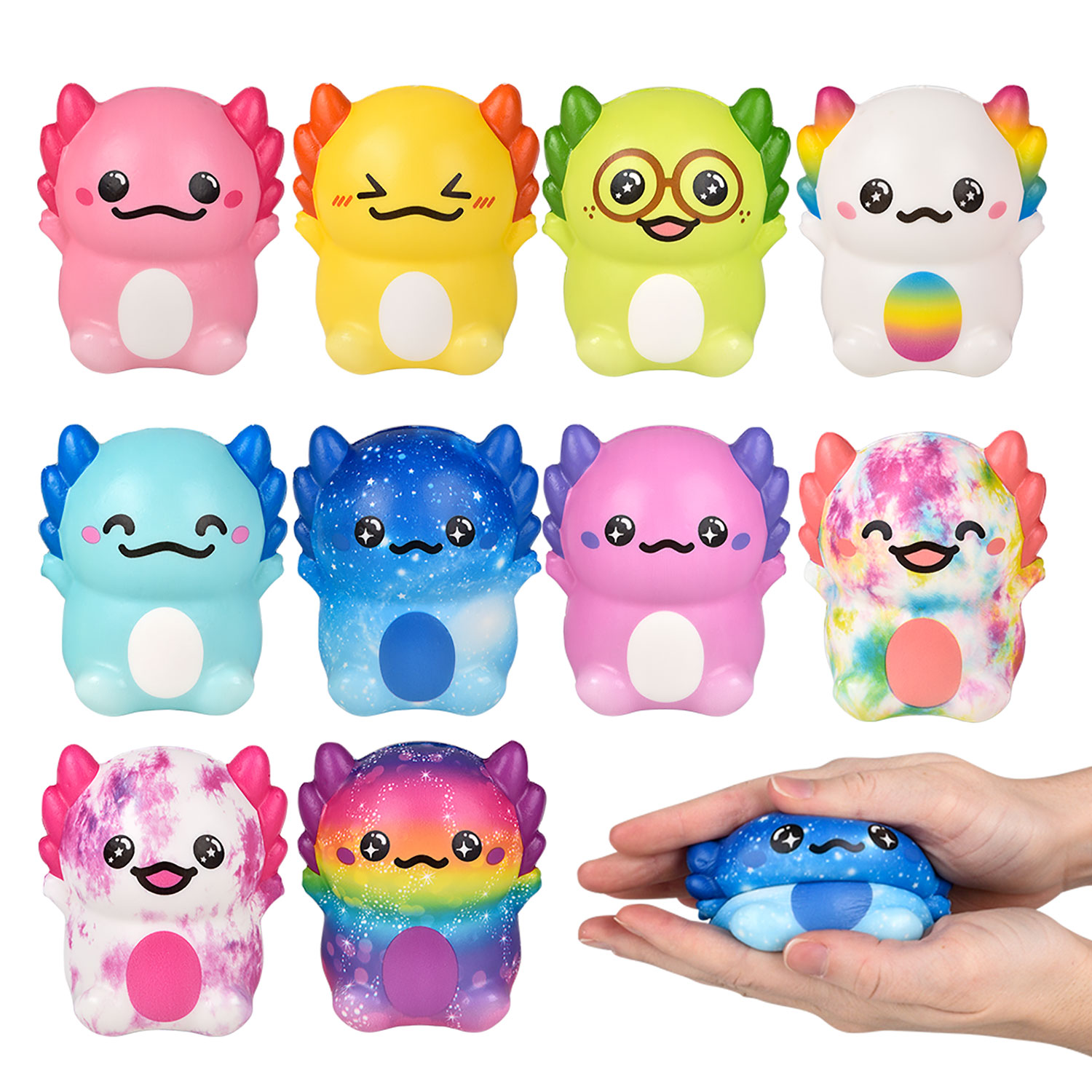 Squish Axolotl - 4 Inch - Assorted Designs: Rebecca's Toys & Prizes
