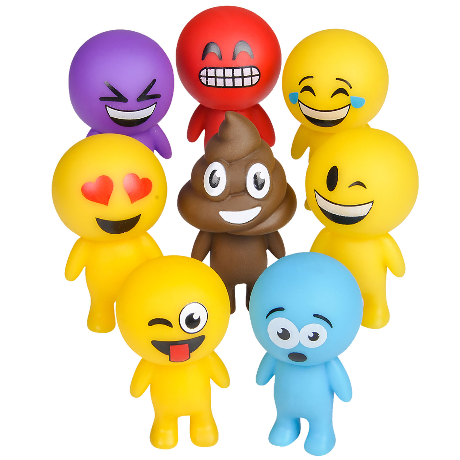 Emoji Rubber Buddies - 3 Inch - 24 Count: Rebecca's Toys & Prizes