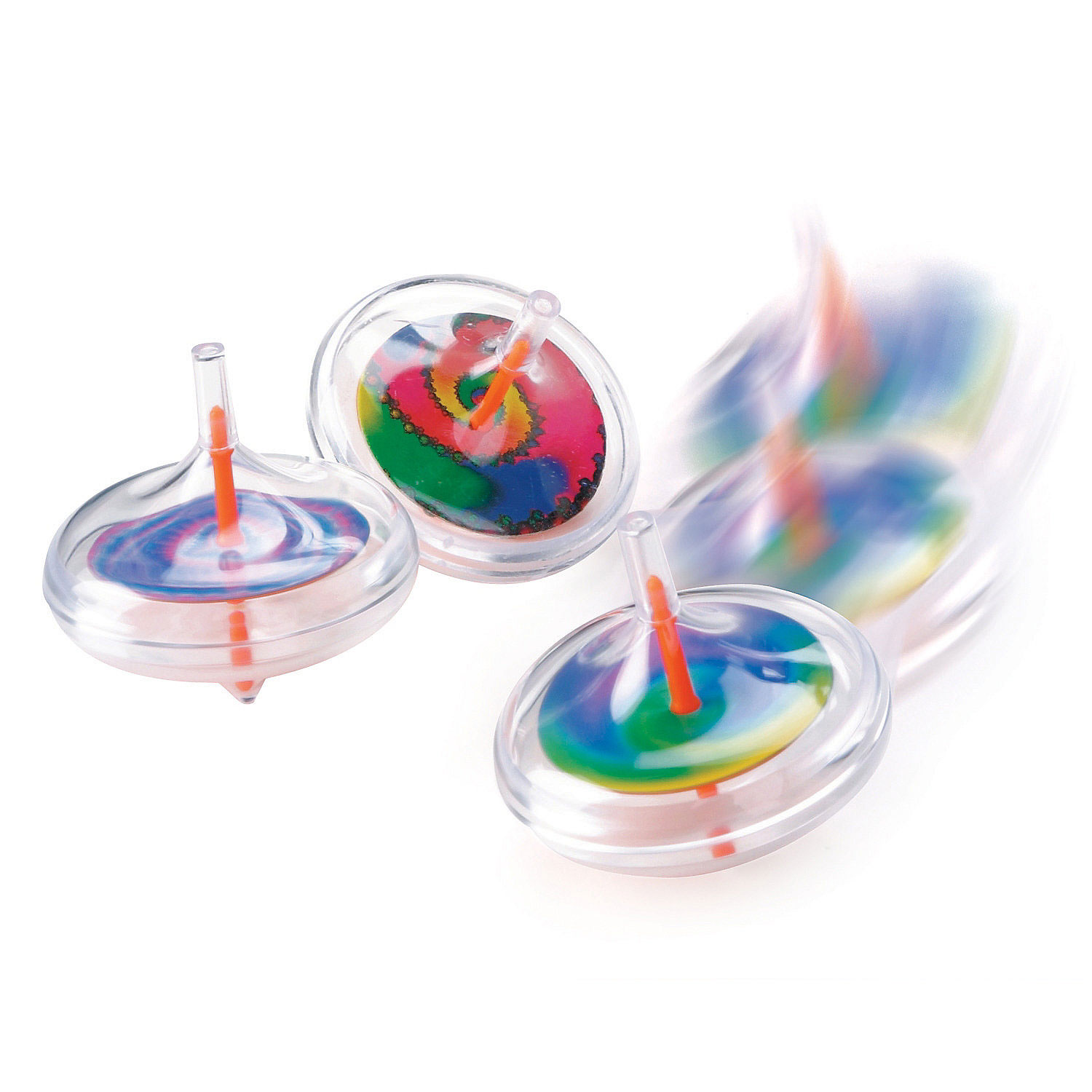 Plastic Swirl Spin Tops - 12 Count: Rebecca's Toys & Prizes