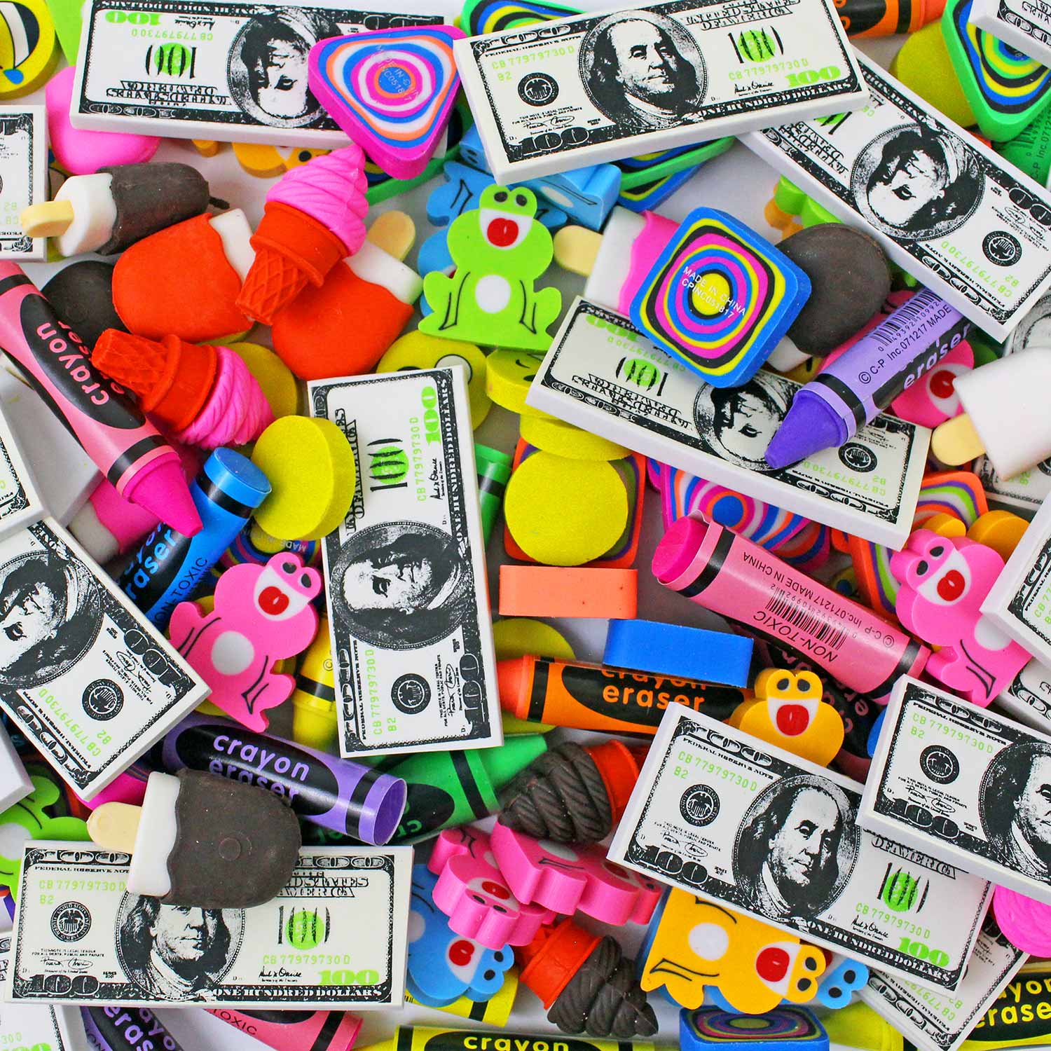 Deluxe Eraser Assortment - 144 Piece: Rebecca's Toys & Prizes