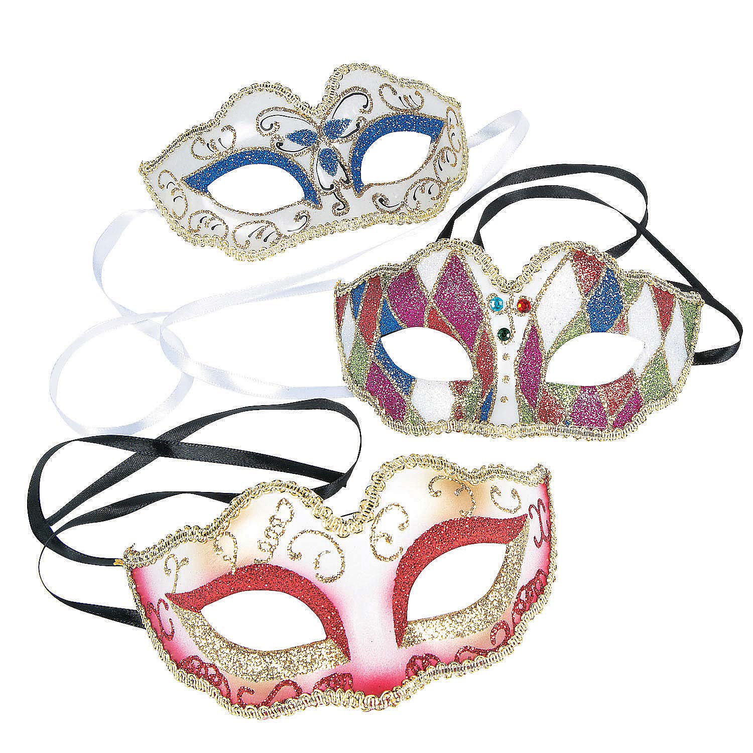 Glitter Masquerade Mask - Assorted Colors: Rebecca's Toys & Prizes