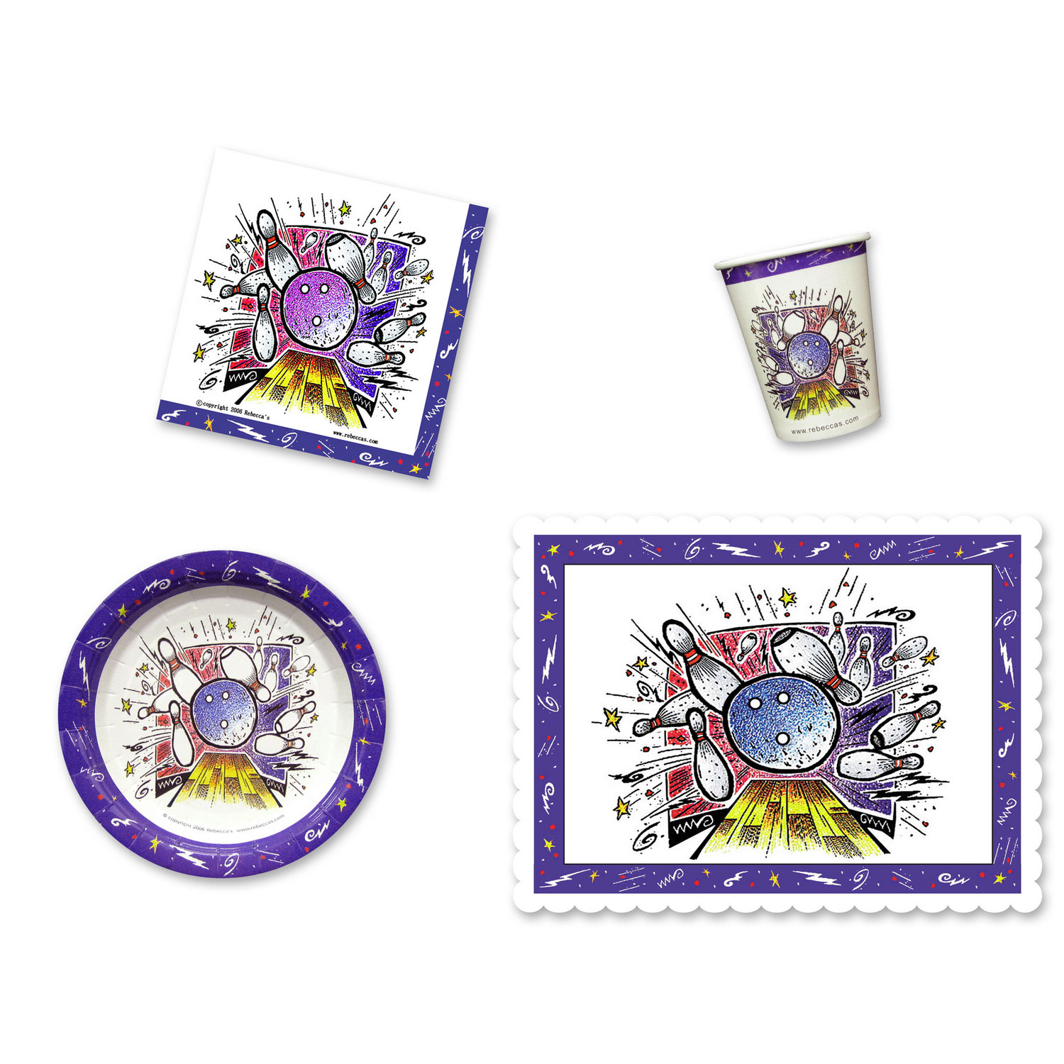 Smash Bowl Party Place Setting Kit - 7 Inch Plates with Placemats ...