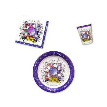 Smash Bowl Party Place Setting Kit - 9 Inch Plates: Rebecca's Toys & Prizes
