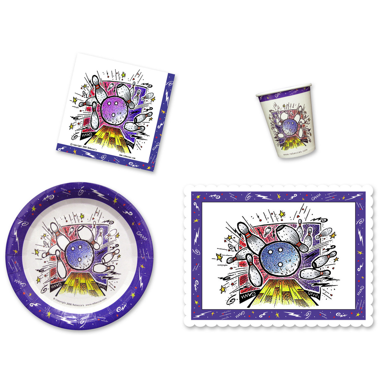 Smash Bowl Party Place Setting Kit - 9 Inch Plates with Placemats ...