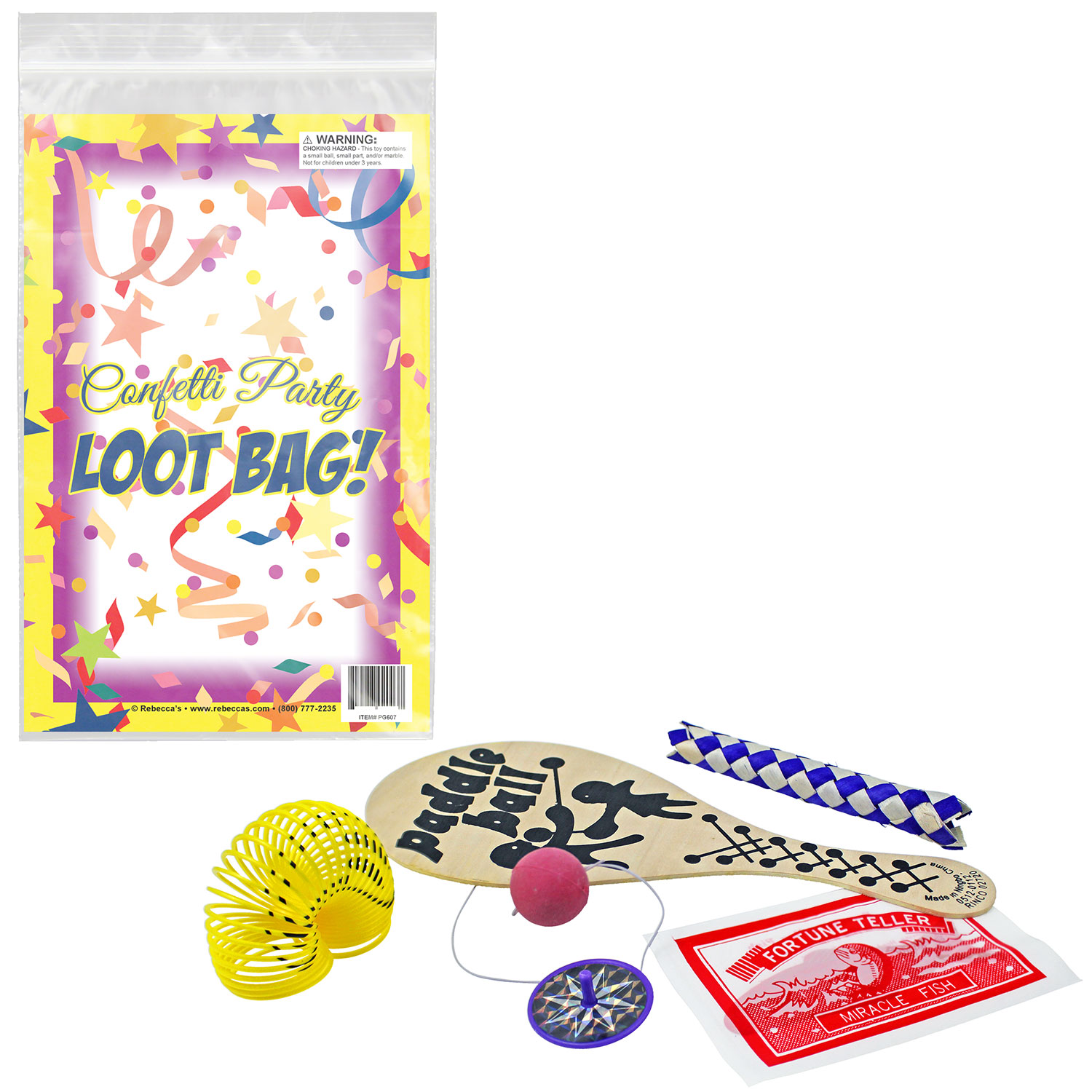 Confetti Party Loot Bag: Rebecca's Toys & Prizes