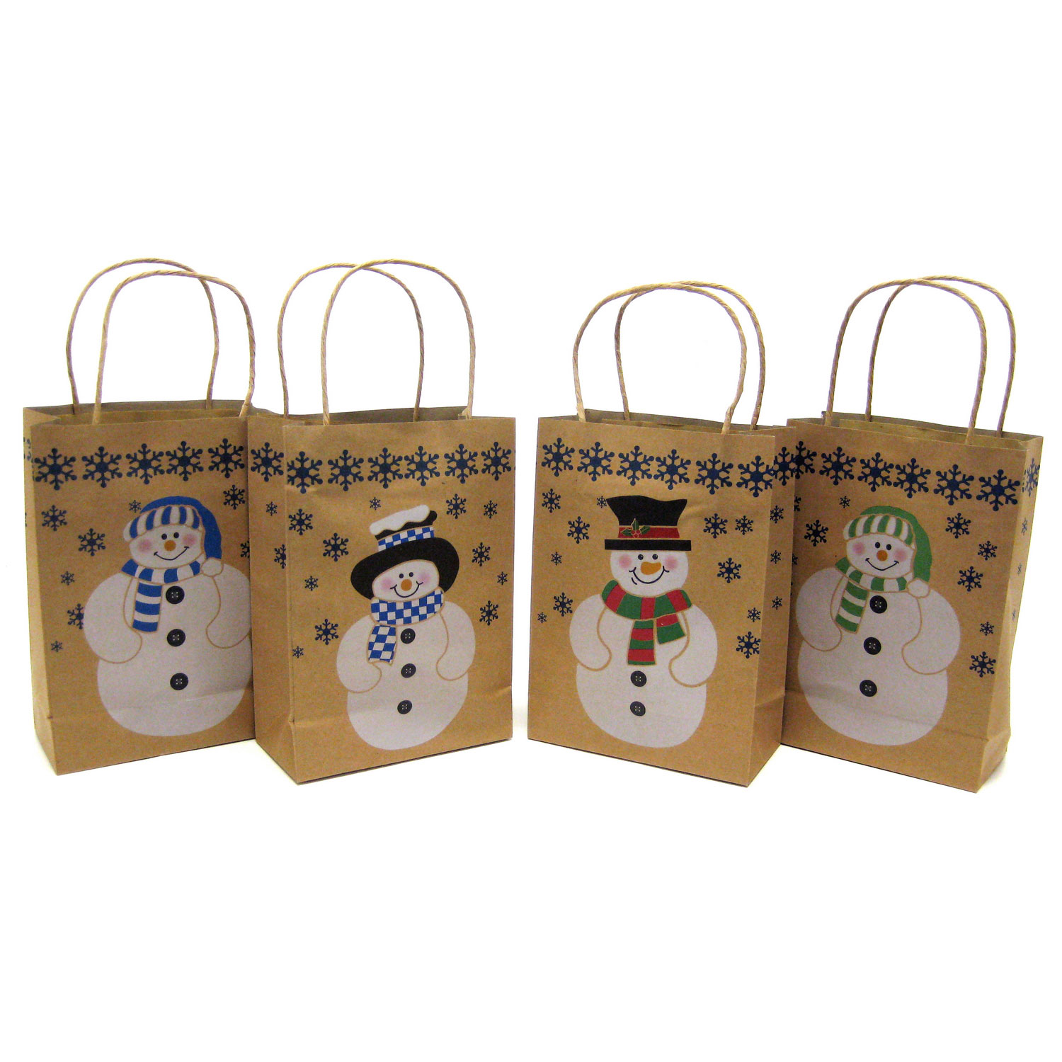 Paper Snowman Gift Bags - 12 Count: Rebecca's Toys & Prizes