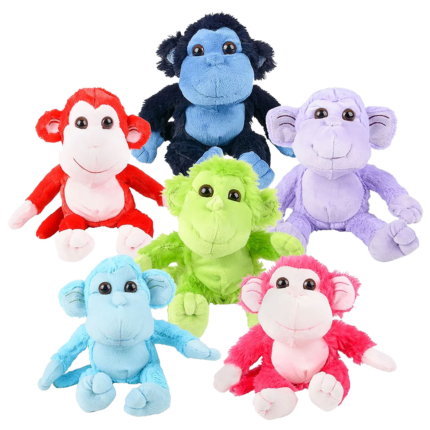 Plush Colorful Monkey - 12 Inch - Assorted Colors: Rebecca's Toys & Prizes