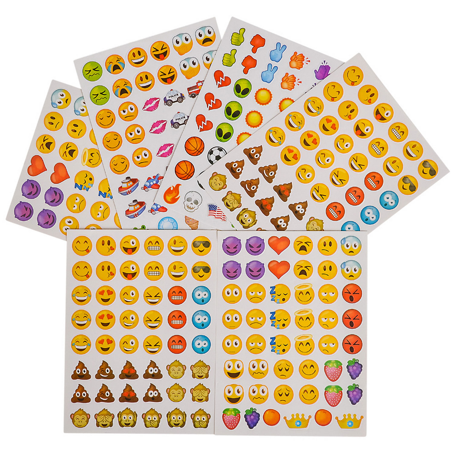 Emoji Stickers Sheets - 12 Count: Rebecca's Toys & Prizes