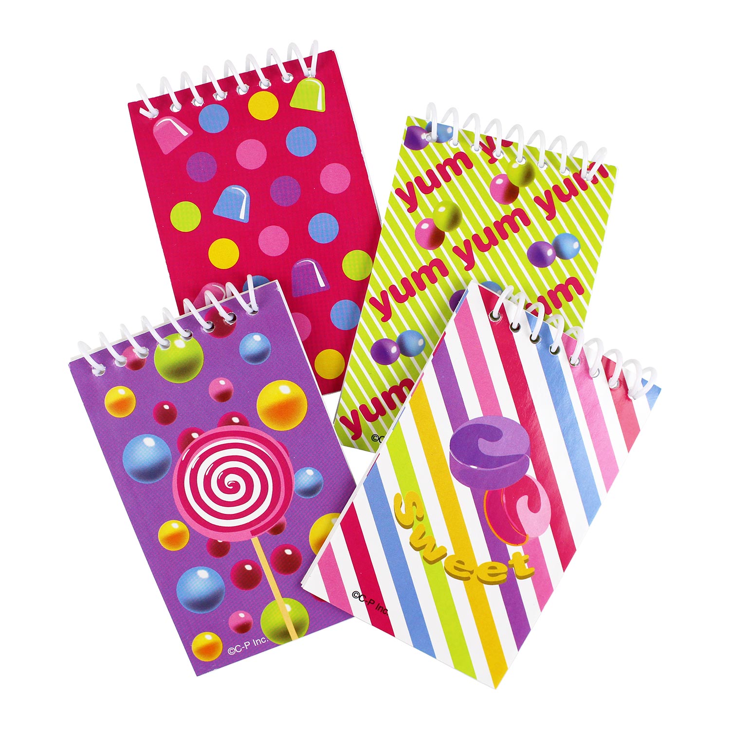 Candy Mini Spiral Notepads - 8 Count: Rebecca's Toys & Prizes